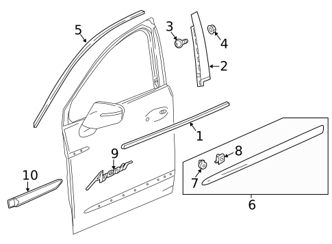 Exterior Trim - Front Door for 2023 Buick Enclave | Chevrolet Parts Direct