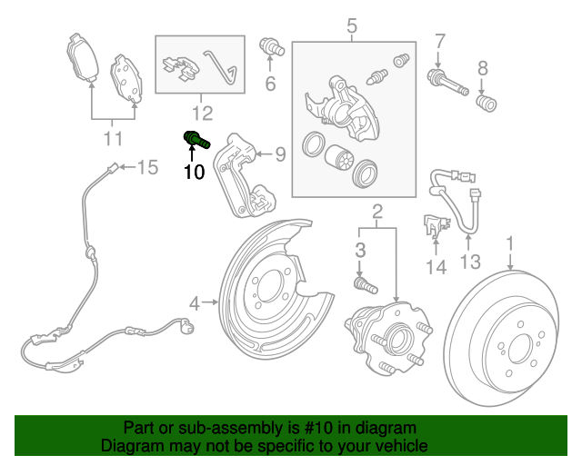 91552-C1025 - Disc Brake Caliper Bracket Mounting Bolt 2011-2018 Toyota ...