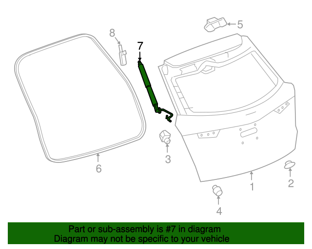 2017-2024 Cadillac XT5 Liftgate Strut 84452522 GM | GMPartsDirect.com