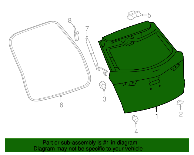 2022-2023 Cadillac XT5 Lift Gate 85127766 | GMPartsDirect.com
