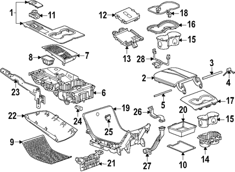 Center Console for 2025 Buick Enclave | GMPartsDirect.com