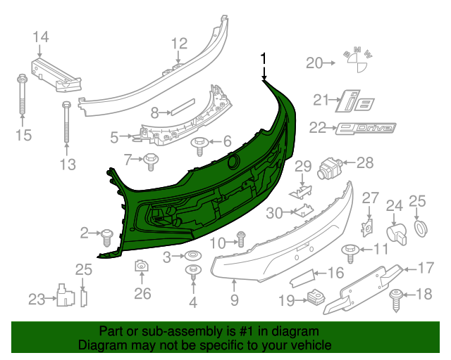 51127394634 - 2014-2020 BMW i8 Bumper Cover (51-12-7-394-634) | BMW of ...