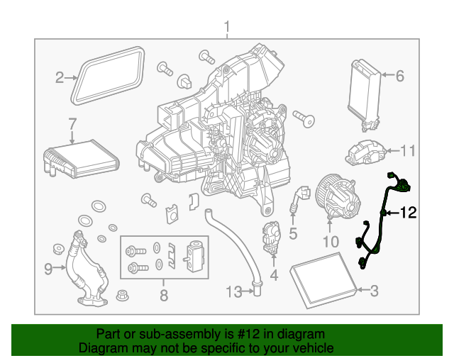 000-820-16-03 - HVAC System Wiring Harness 2016-2023 Mercedes-Benz ...