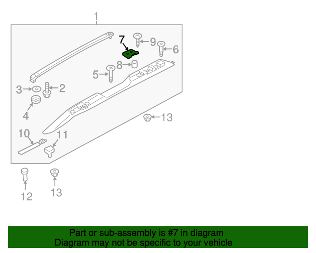 2015-2019 Subaru Outback Roof Rail Plate 91164AL00A | Subaru Parts Store