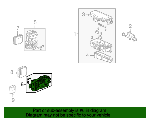 2001-2002 Honda Accord Box Assembly, Relay 38250-S87-A01 | hondapartswd