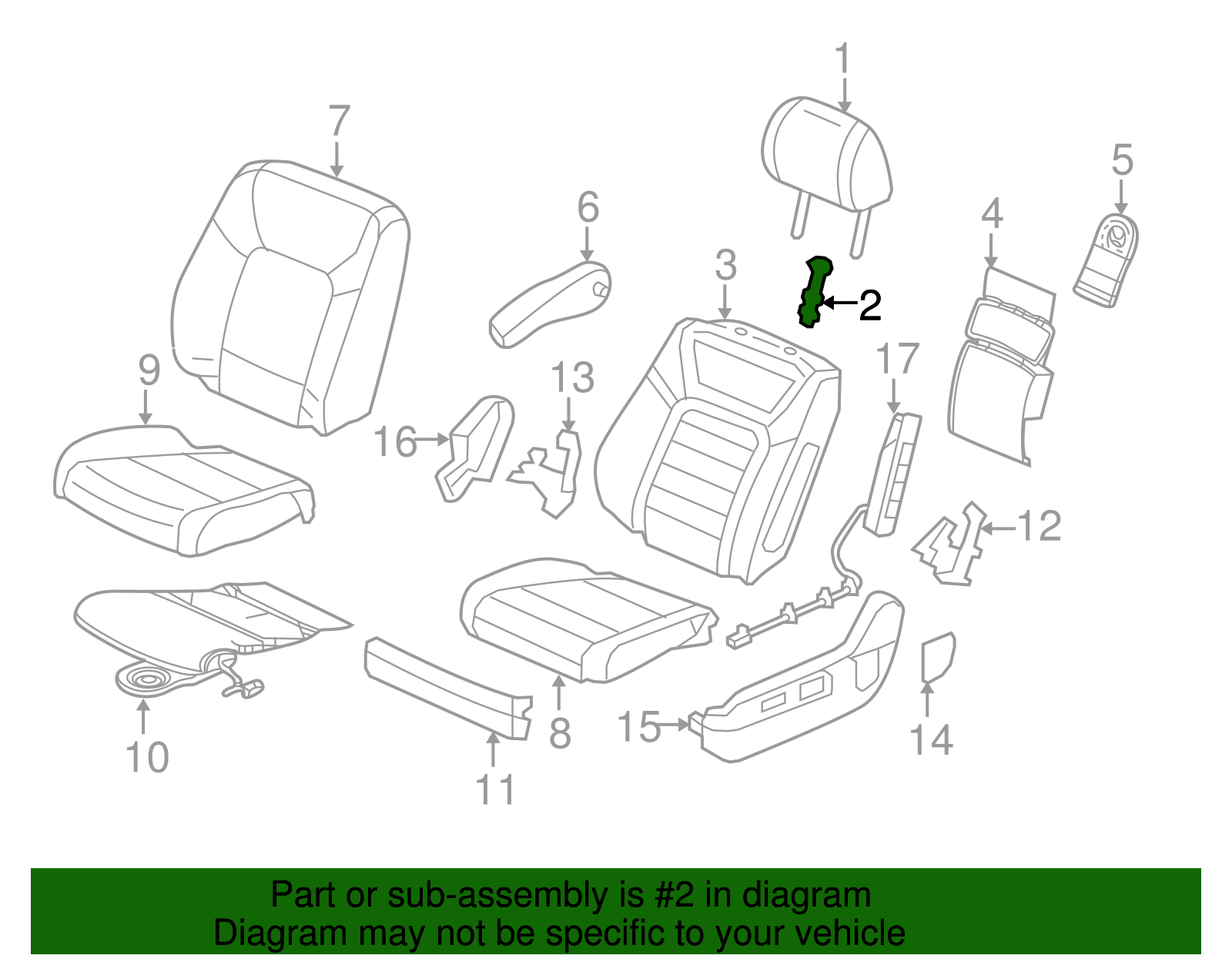 81544-T3L-A01ZH - Guide L Headrest Lock *NH900L* (Deep Black) - 2015 ...
