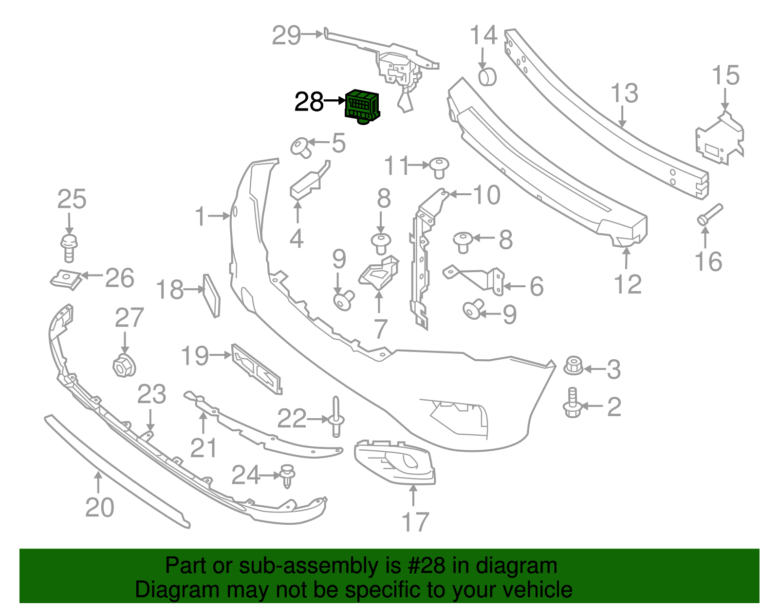 28438-6KA0A - Cruise Control Distance Sensor 2017-2020 Nissan ...