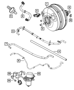 2014-2023 Mopar Brake Booster Vacuum Hose 4581760AD | Mopar.com ...