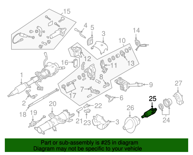 2015-2021 GM Upper Steering Shaft 23275359 | GMPartsDirect.com