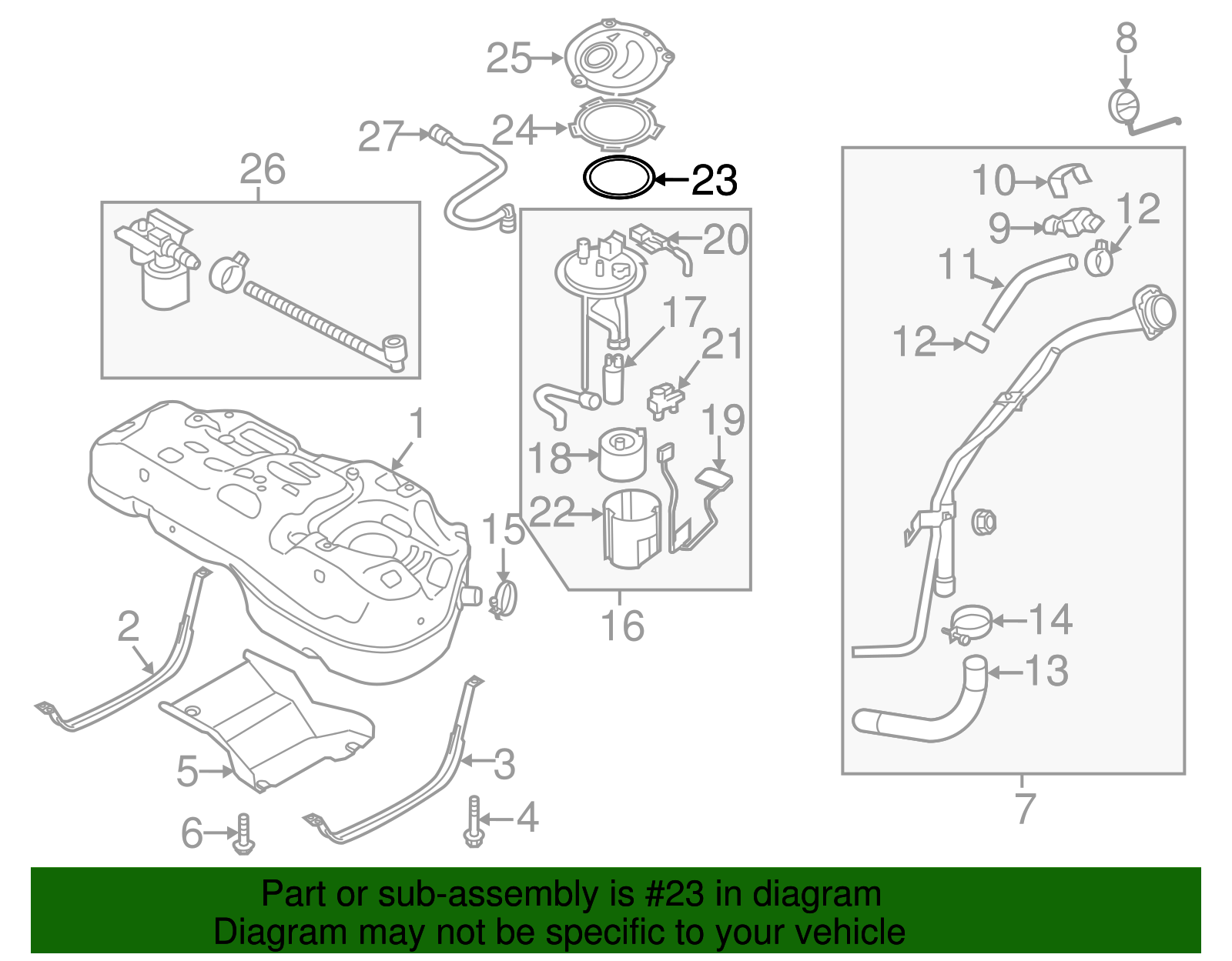 2006-2016 Kia Fuel Pump Assembly O-Ring 31123-2G100 | Retail ...