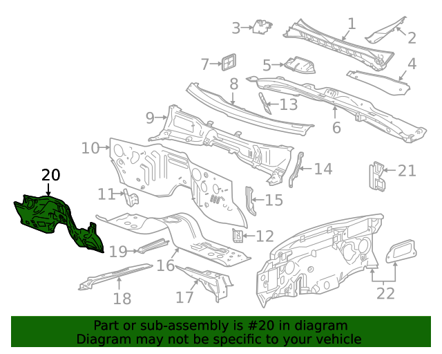 2019-2021 GM Dash Panel Outer Insulator 23394502 | GMPartsDirect.com
