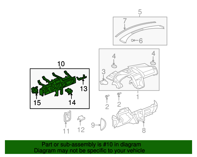 23447011 GM Instrument Panel Carrier | GM Parts Store