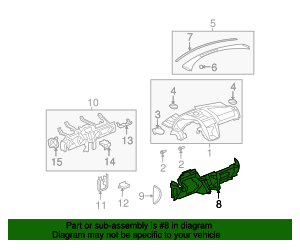 2007-2012 GM Ebony Instrument Panel Lower Trim Panel 22868407 ...