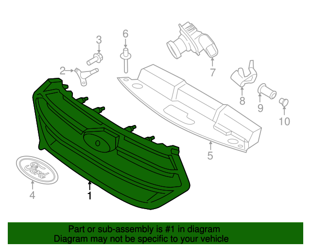 2015-2018 Ford Edge Grille FT4Z-8200-AA | OEM Parts Online