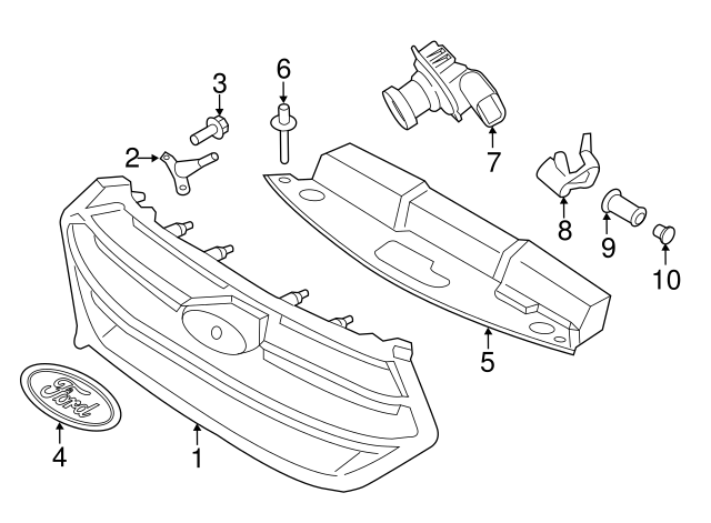 Genuine OEM Ford - Grille FT4Z-8200-AA | OEM Ford Parts & Accessories