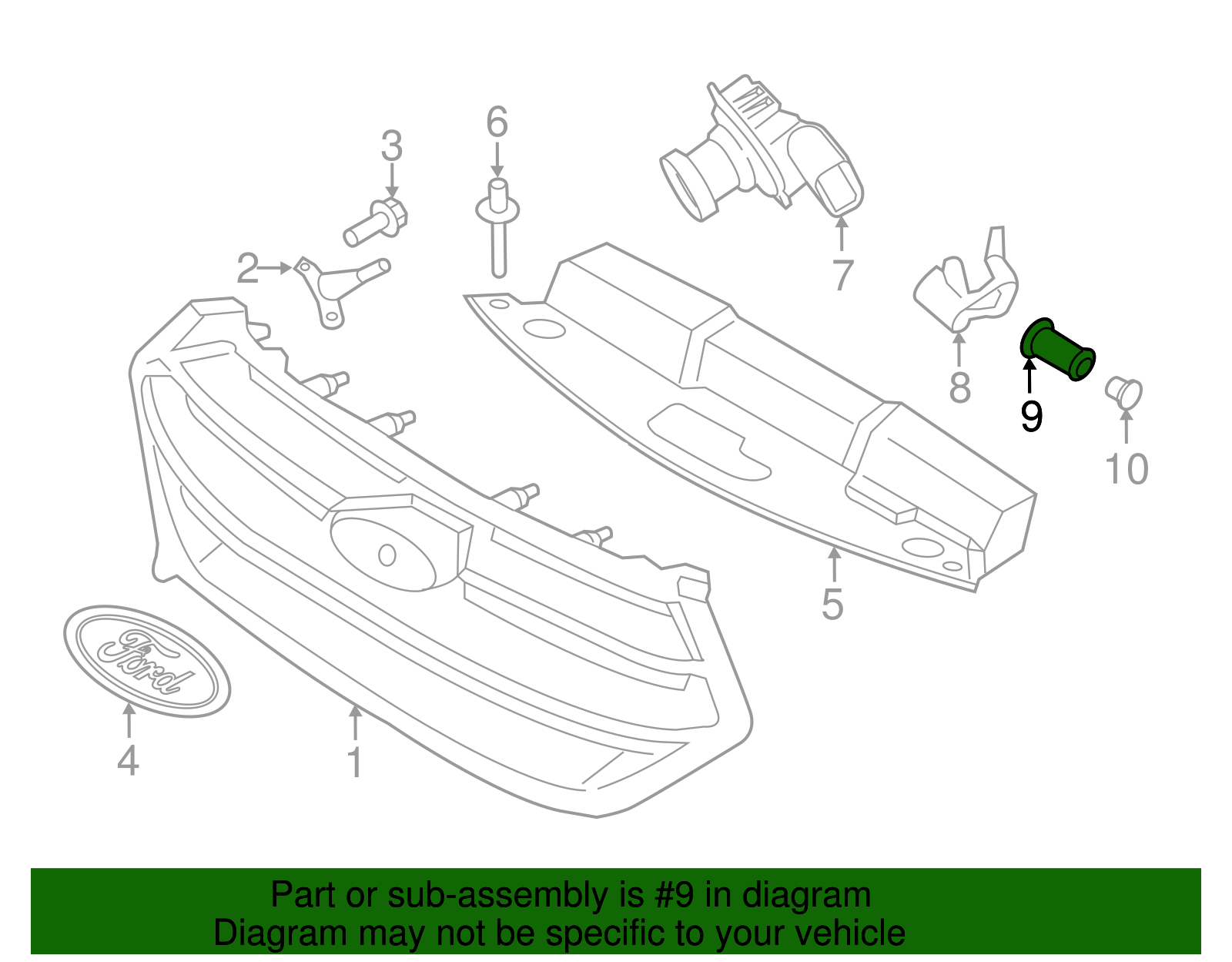 2015-2018 Ford Edge Washer Nozzle FT4Z-17603-B | TascaParts.com