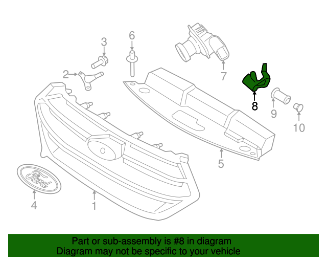Genuine OEM Ford Part - Front Camera Bracket FT4Z-19H421-A | Genuine ...