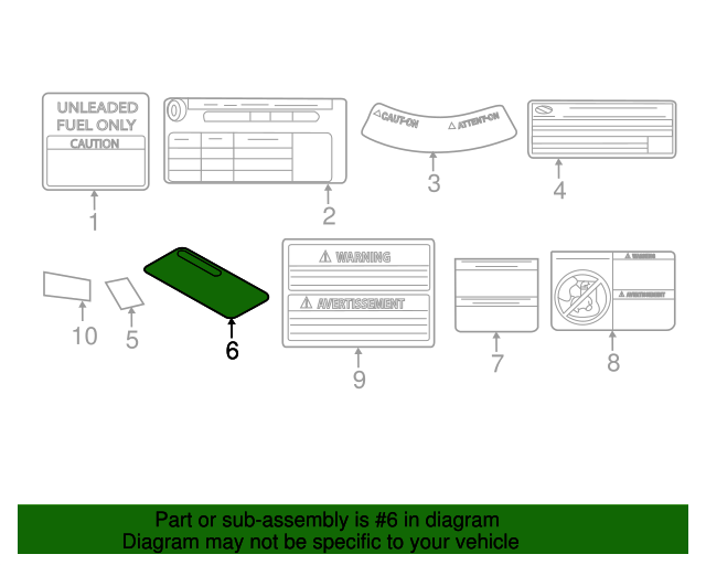 2020-2023 Subaru Impreza AC Label 73772FL20A | Subaru Parts Store
