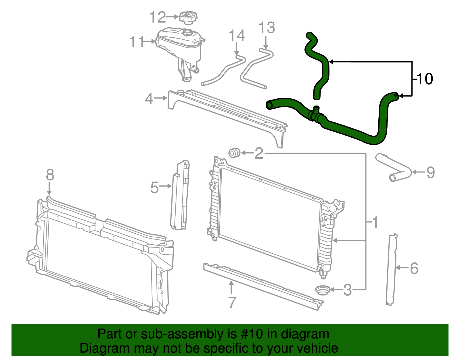 2014-2020 GM Hose (Replaces Part Number 23126444) 84919469 GM ...