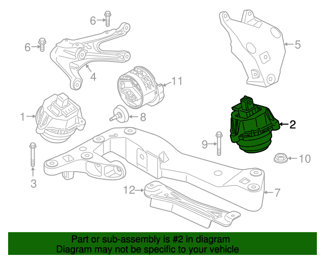 22116860495 - 2017-2024 BMW Mount (22-11-6-860-495) | BMW of South ...