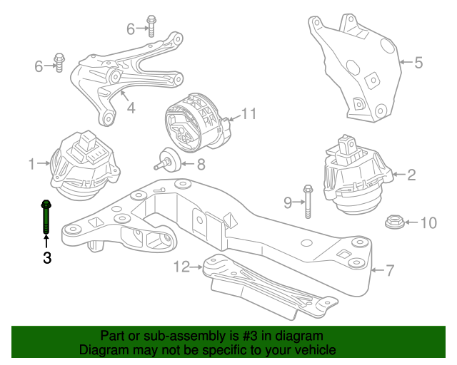 7119905848 - 2010-2024 BMW Motor Mount Bolt (07-11-9-905-848) | BMW of ...