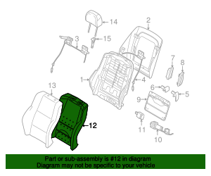 52-10-7-052-368 - Seat Back Pad - 2004-2010 BMW | BMWPartsHub