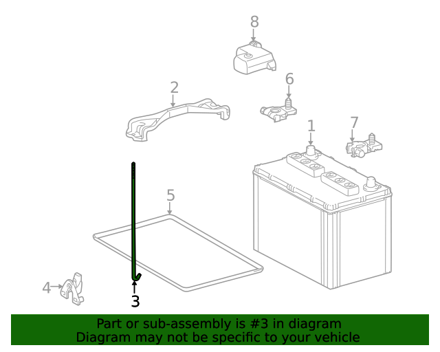 Toyota Bolt, Battery Clamp 74451-35090 | Auto Parts