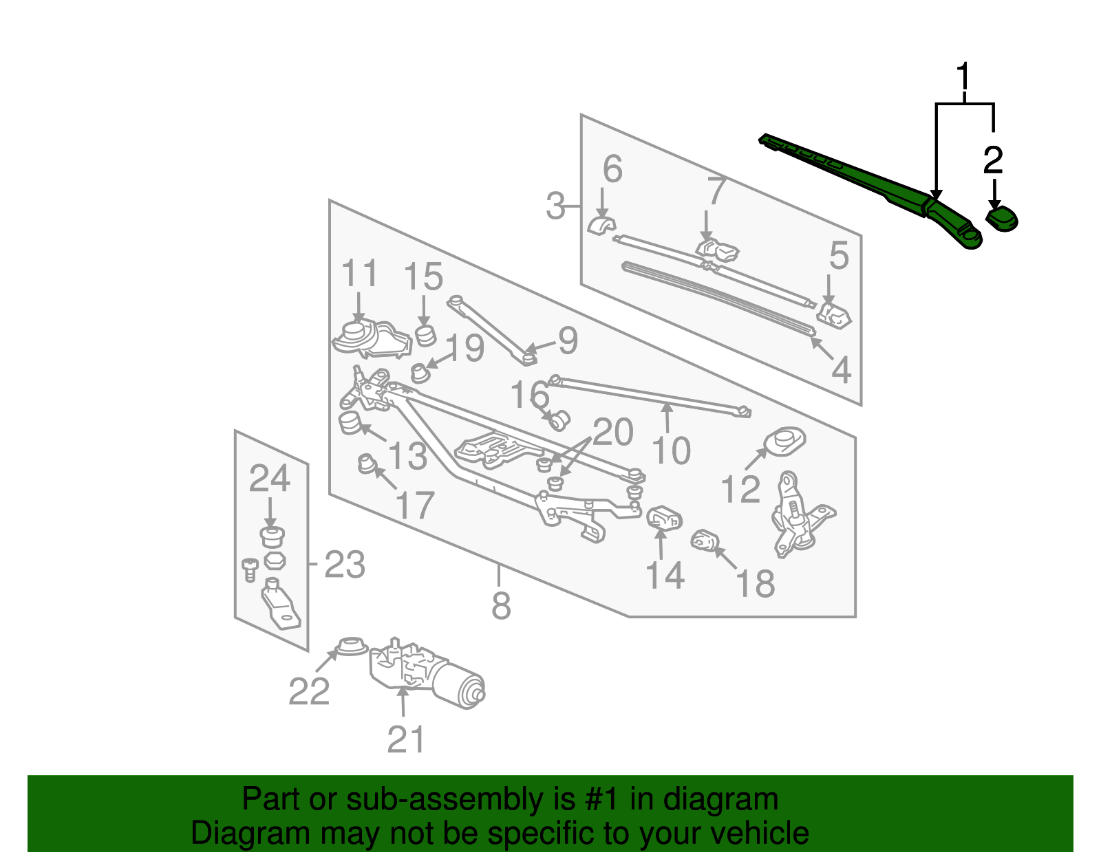 76600-SVA-A03 - Wiper Arm 2006-2011 Honda Civic | Honda Parts Online