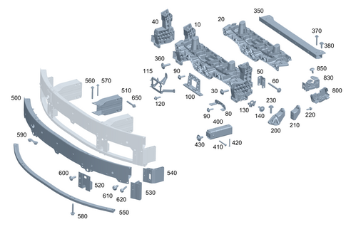 Front Reinforcement and Radiator Support for 2025 Mercedes-Benz EQE 500 ...