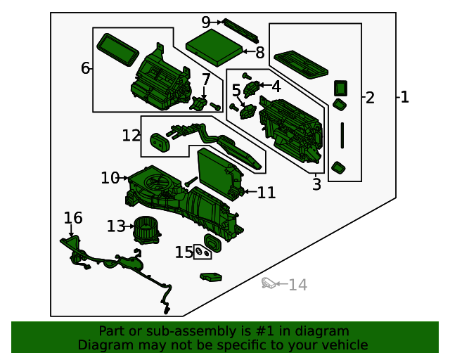 Genuine OEM Ford Part - AC & Heater Assembly MB3Z-19B555-BA | Genuine ...