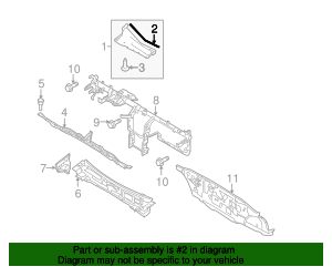86153-2F000 - Cowl Top Panel Seal Strip 2004-2009 Kia | Kia.Parts Store