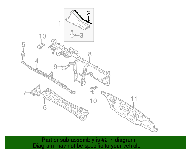 86153-2F000 - Cowl Top Panel Seal Strip 2004-2009 Kia | Kia.Parts Store