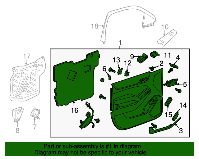 2017-2020 Chevrolet F Trim - Driver's Side (LH) 84676612 | TascaParts.com