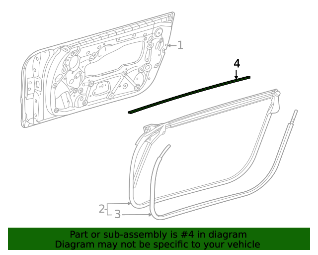 190-720-27-02 - Door Belt Molding 2018-2021 Mercedes-Benz ...
