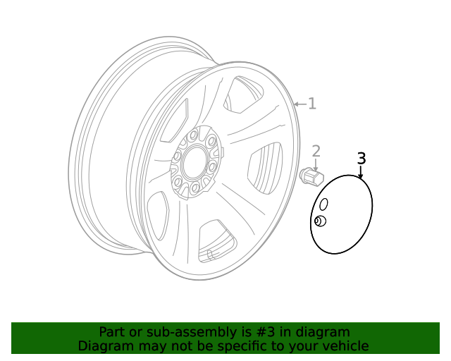 2016-2024 Chevrolet Wheel Trim Cap 23287648 GM | GMPartsDirect.com