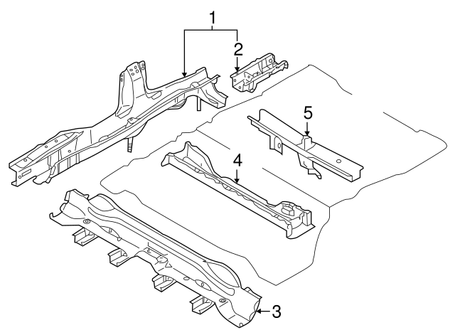 2015-2018 Nissan Murano Rear Rail Assembly G5510-5AAMA | TascaParts.com