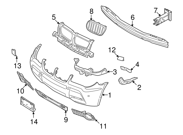 51113436451 - 2007-2010 BMW X3 Bumper Cover (51-11-3-436-451) | BMW of ...