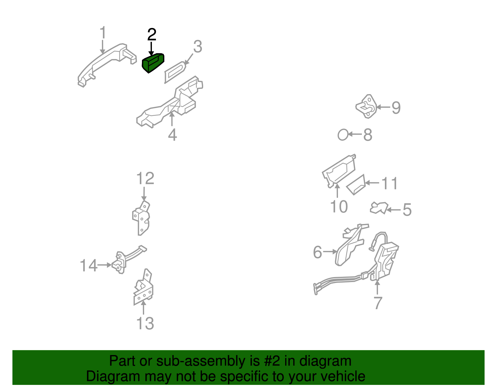 83662-2P010 - Handle Cover 2011-2015 Kia Sorento | Kia.Parts Store