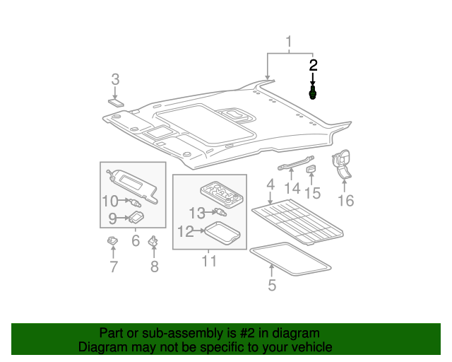 1992-2010 Toyota Headliner Clip 67771-12040 | Toyota Parts
