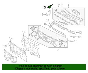 2013-2018 Toyota RAV4 Cowl Seal (Right, Front) 53866-0R030 | Toyota ...