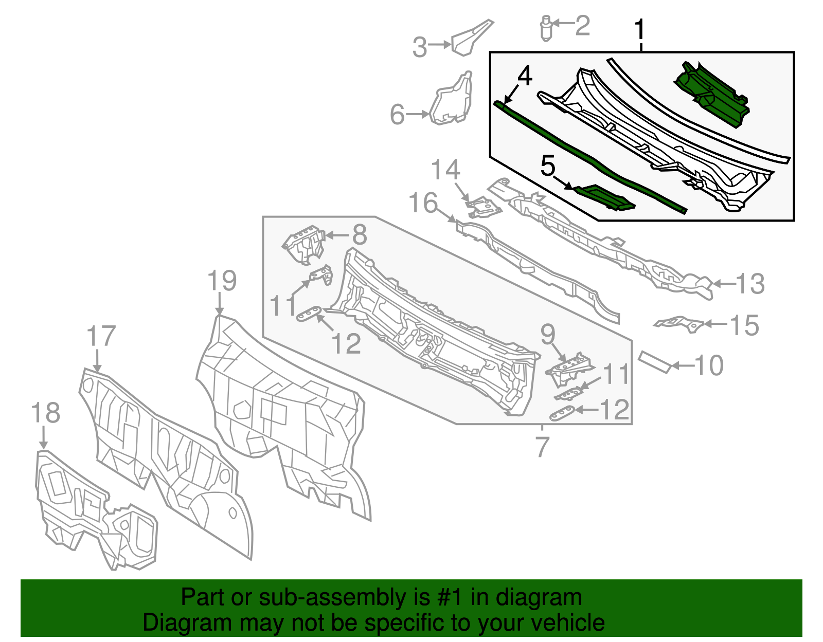 2013-2018 Toyota RAV4 2013-2018 Toyota RAV4 - Cowl Grille 55708-0R030 ...