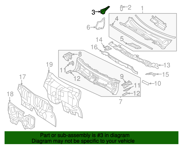 53867-0R030 - Cowl Seal (Left, Front) 2013-2018 Toyota RAV4 | Ourisman ...