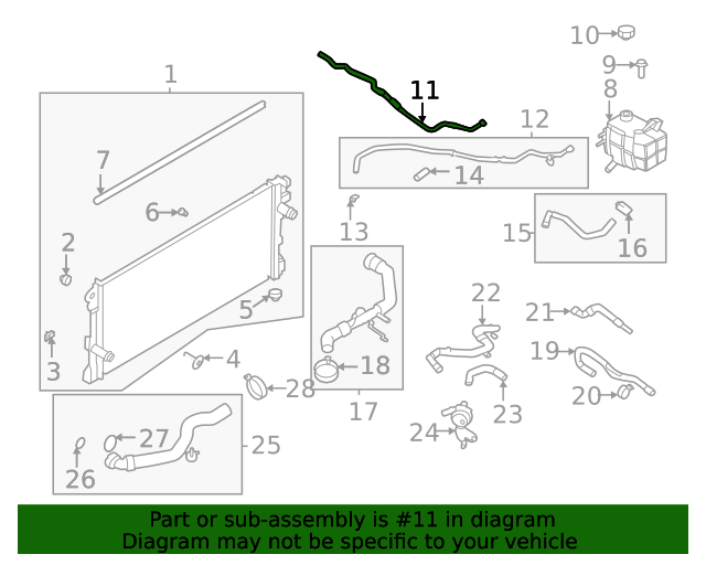 2021 Ford Bronco Overflow Hose MB3Z-8075-B | QuirkParts