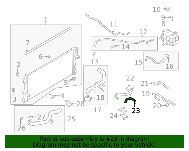 2021 Ford Bronco By-Pass Hose MB3Z-8A577-A | QuirkParts