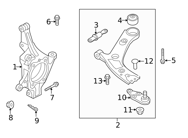 2022-2024 Kia Carnival Lower Control Arm 54500-R0000 | TascaParts.com