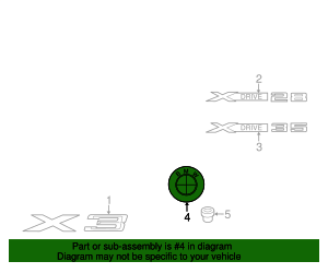 51147364375 - 2011-2017 BMW X3 Trunk Lid Badge 511410 (51-14-7-364-375 ...