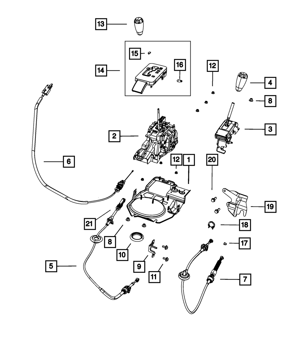 68092240AB - Transfer Case Shift Cable 2012-2018 Jeep | AutoNation Parts