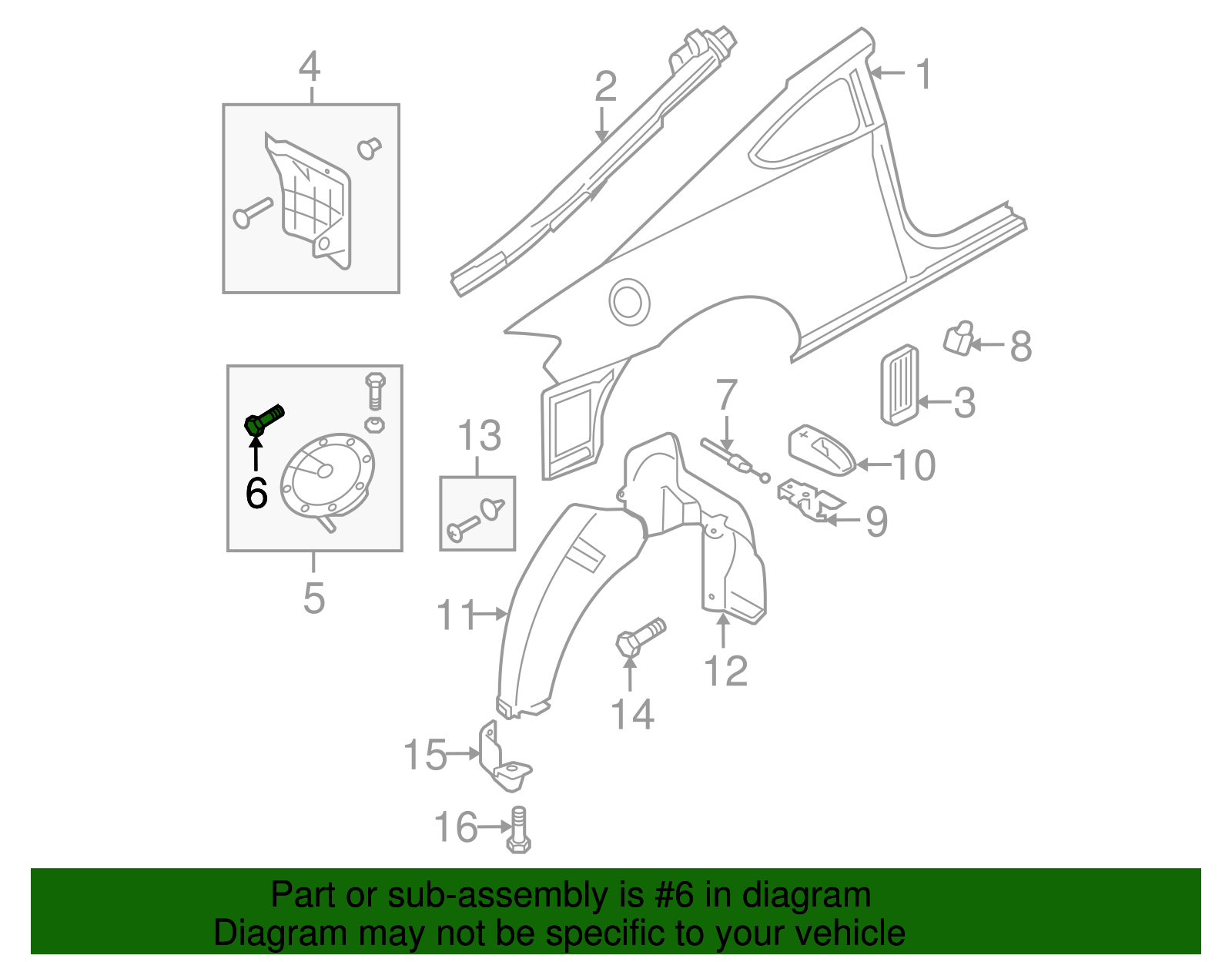 2003-2008 Hyundai Tiburon Fuel Door Bumper 87551-2C000 | Hyundai ...