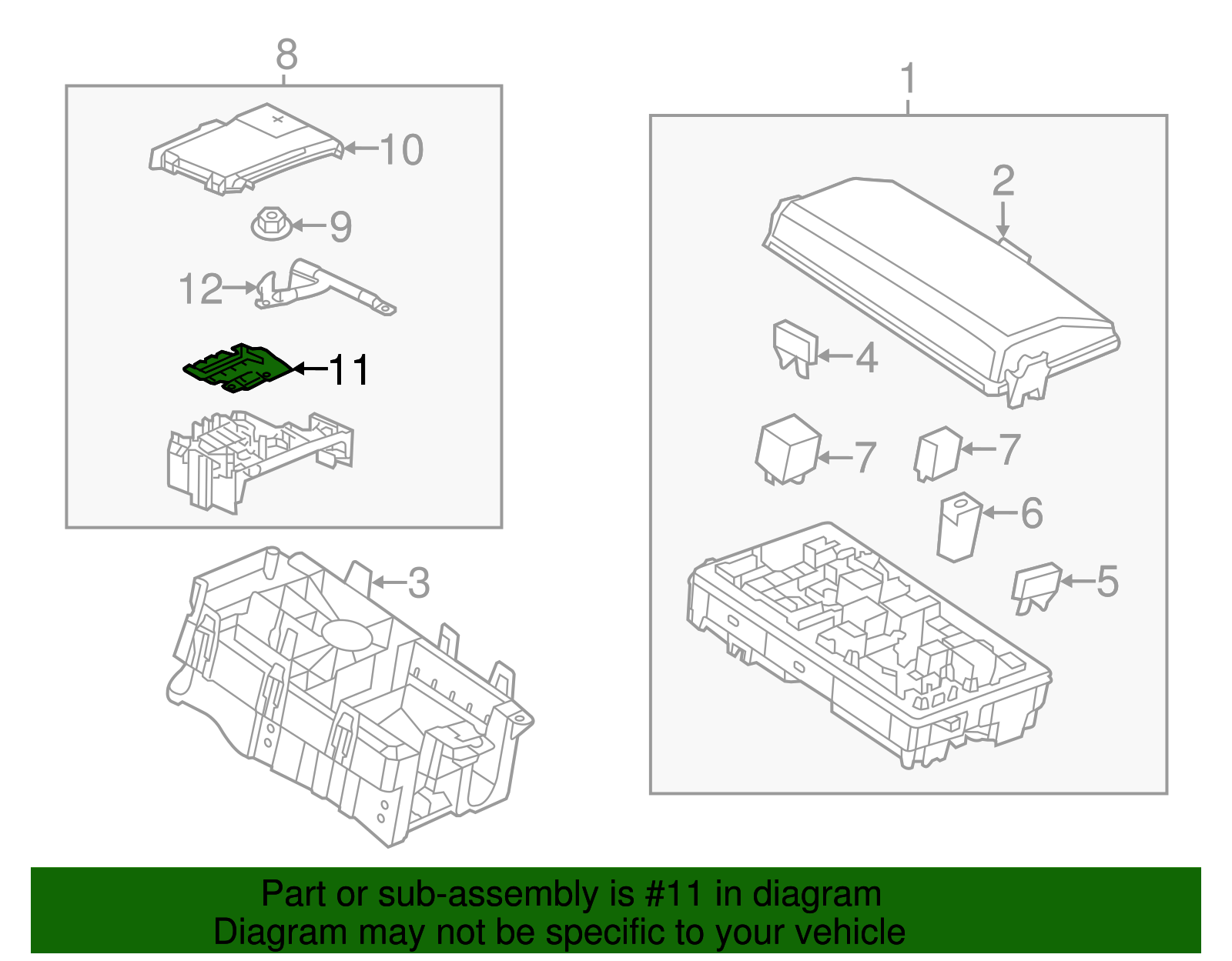 2010-2019 GM Front Compartment Fuse Block Fuse 13289598 GM ...