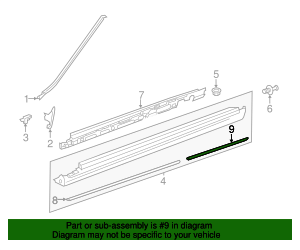 166-698-12-62 - Rear Molding 2013-2019 Mercedes-Benz | Mercedes-Benz ...